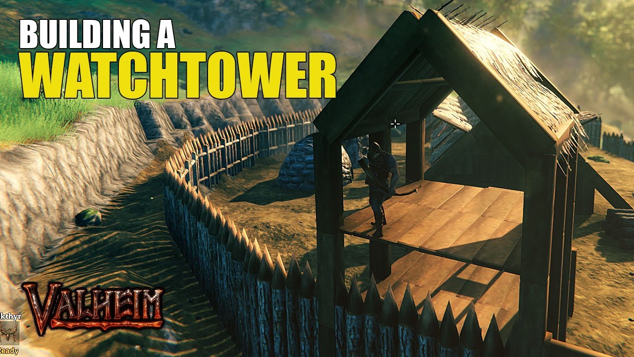 BUILDING A WATCHTOWER | Base Defense | Valheim Gameplay | 13 - YouTube