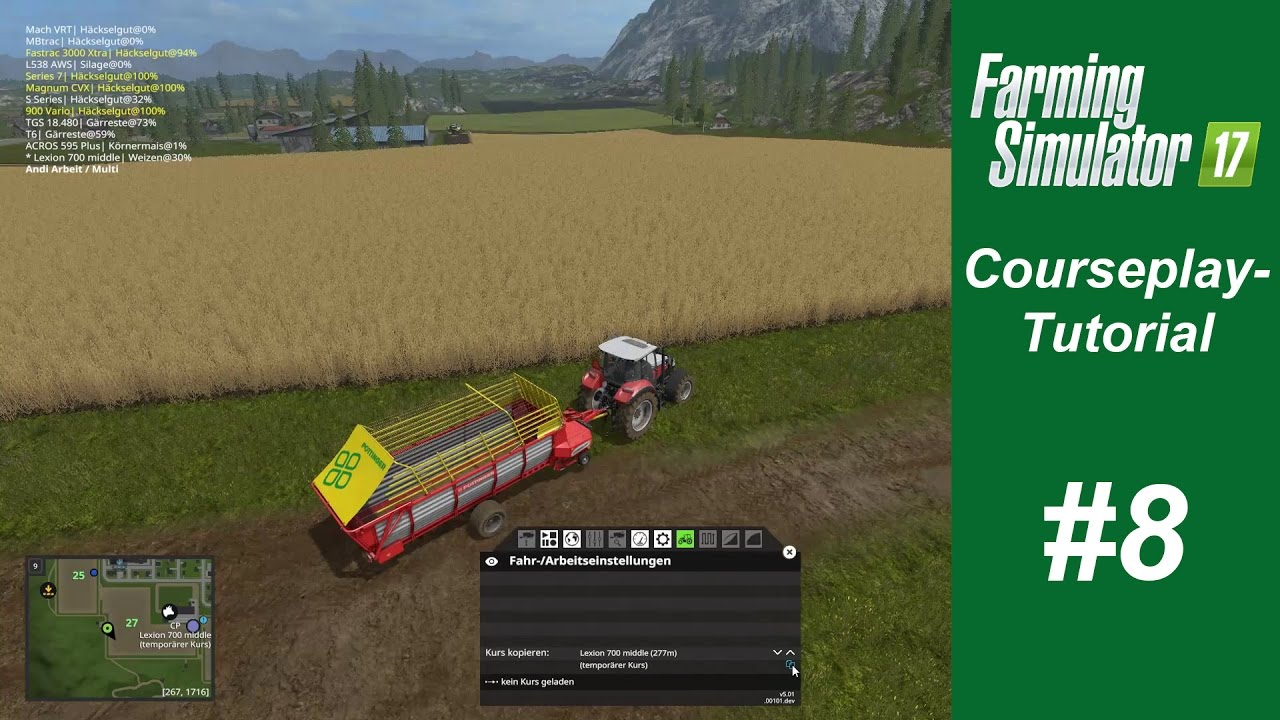 LS 17 | Courseplay-Tutorial 08 - Kurs kopieren und Arbeit kombinieren ...