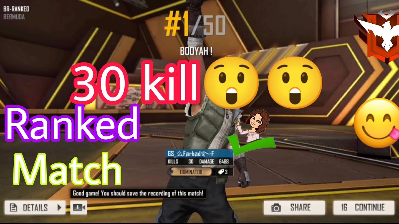 Ranked match 30 kill my record 😲😁 - YouTube