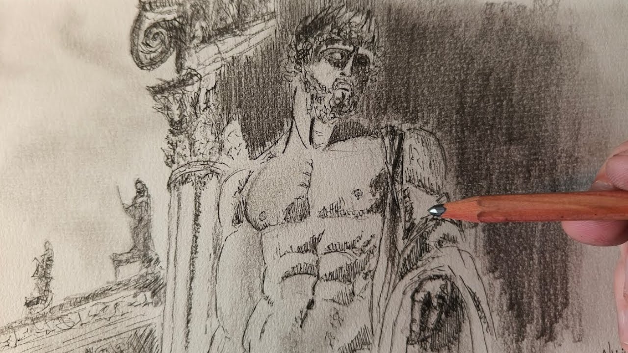 Greek Statue Drawing - YouTube