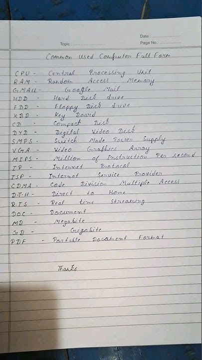 Common Used Computer Full form #shorts #viral #computer #computerscience #trending - YouTube