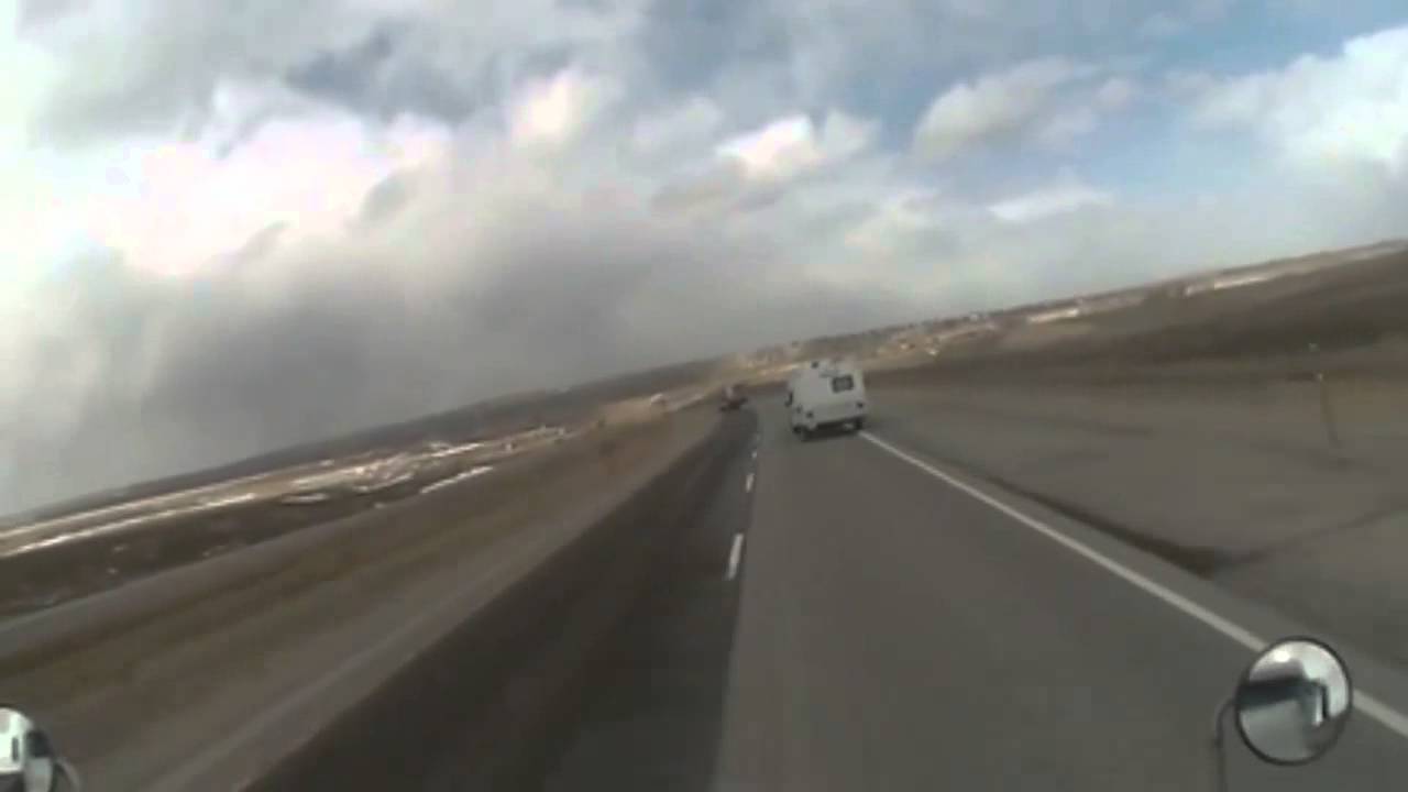 truck accident on windy day - YouTube