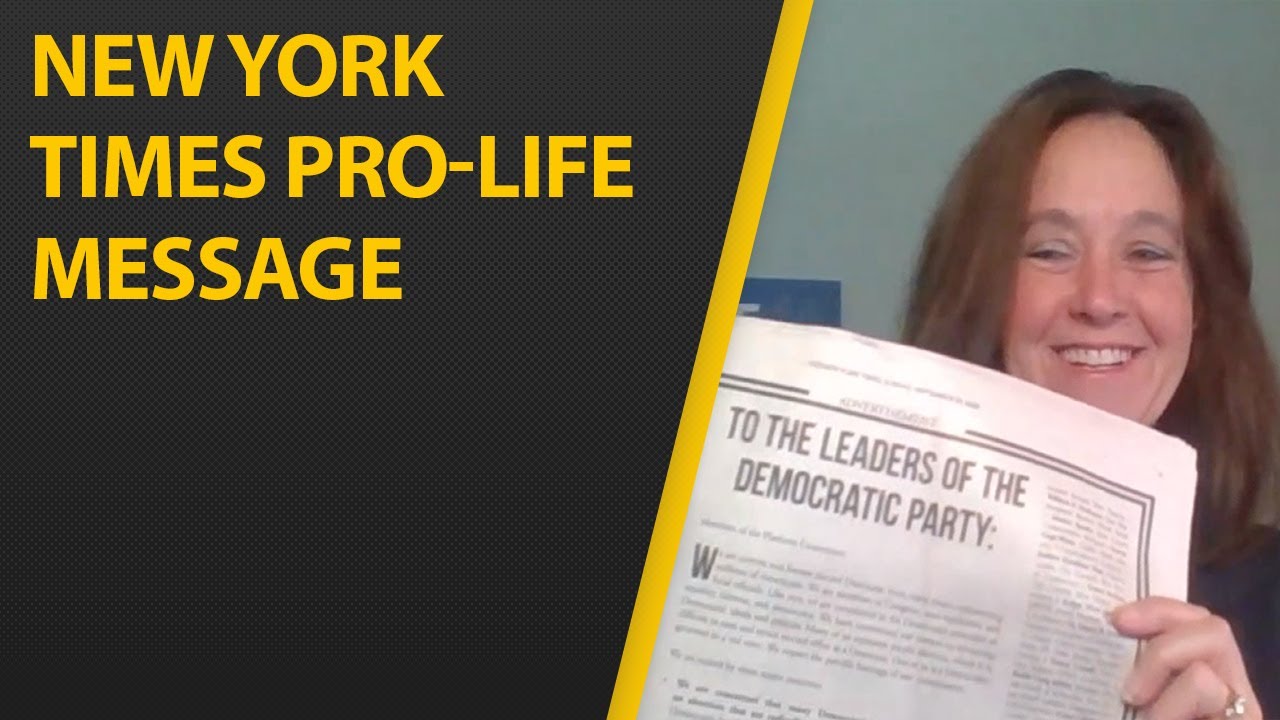 Democrats for Life Have Full-Page Message in The New York Times - YouTube