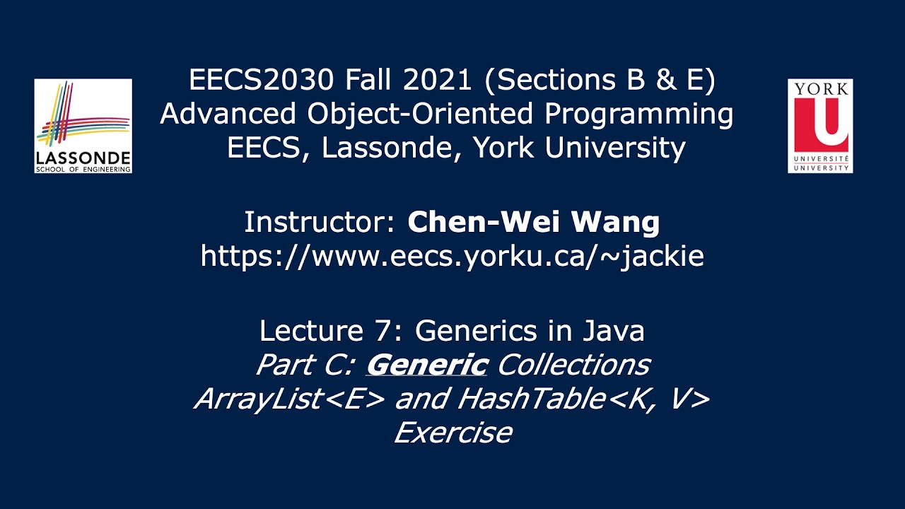 [HD] EECS2030 F21 - Lecture 7 - Part C - Generics in Java: ArrayList ...