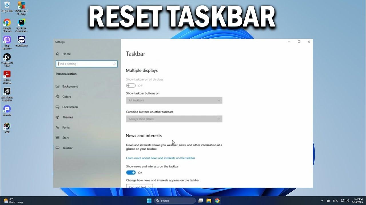 How To Reset Windows 10 Taskbar Restore Taskbar to Default Settings ...