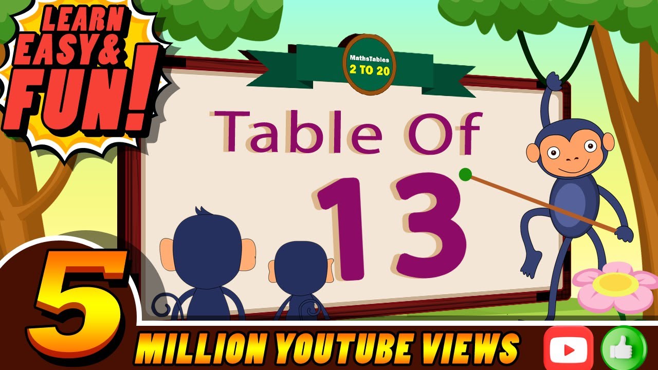 13 x1 13 Multiplication Table Of Thirteen Tables Song Multiplication 13 x1 13 Multiplication Table Of Thirteen Tables Song Multiplication