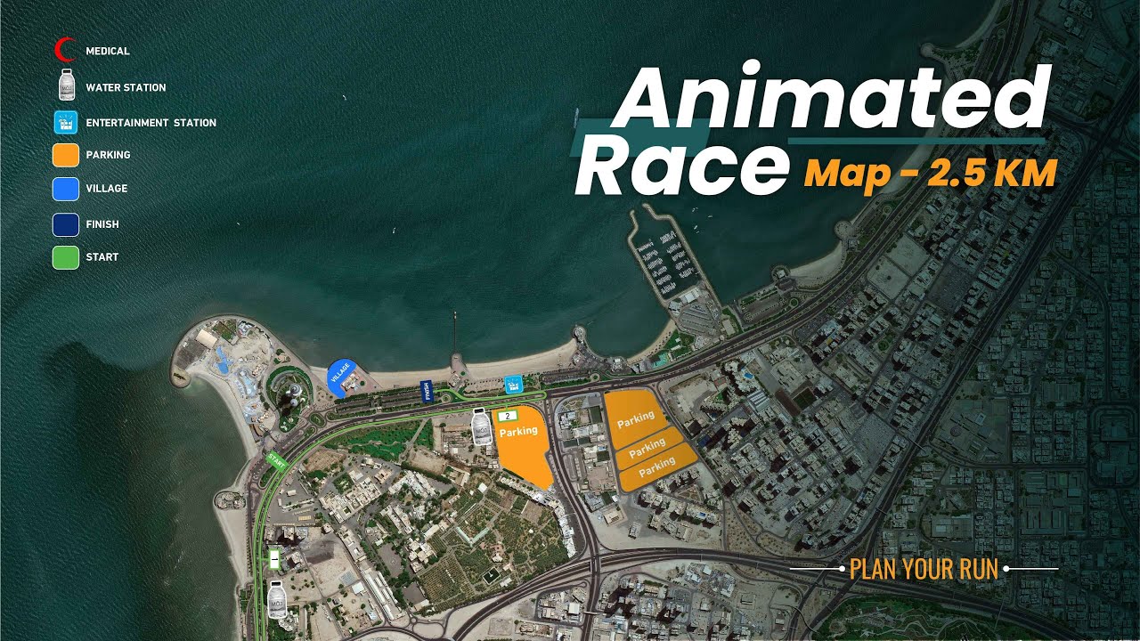 NBK Run 2024 | Animated Race Maps for 2.5 KM - YouTube