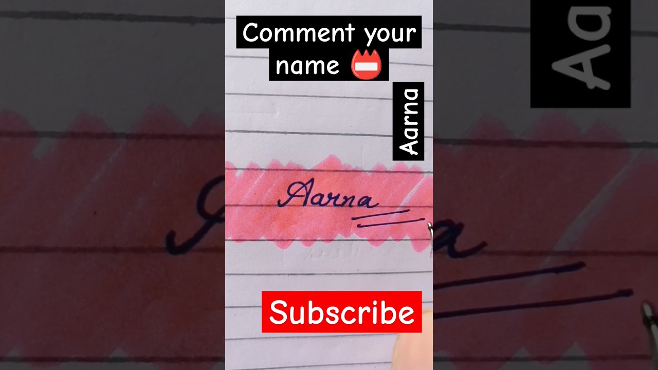 Aarna name written #shorts #shortvideo #handwriting - YouTube