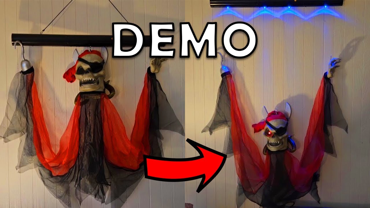 Gemmy Animated Floating Pirate Skeleton - DEMO - YouTube