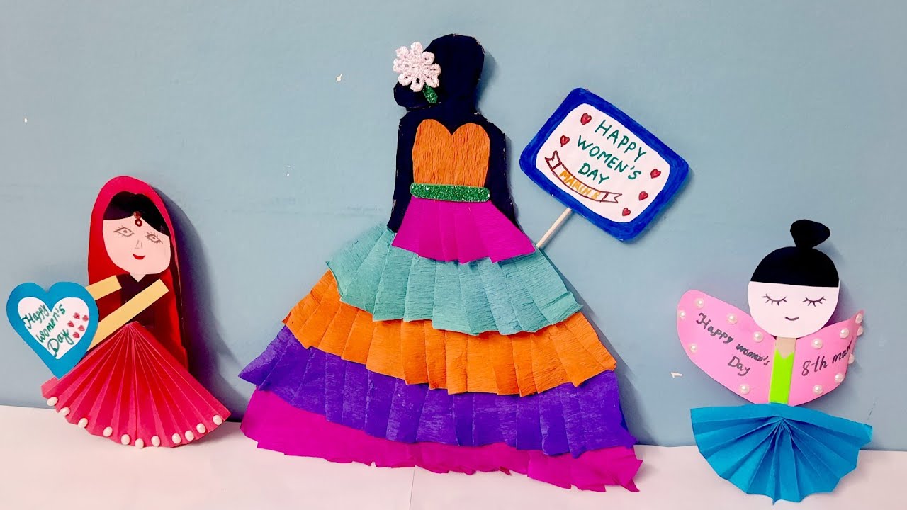 8th march women's day card/how to make womens day card - YouTube
