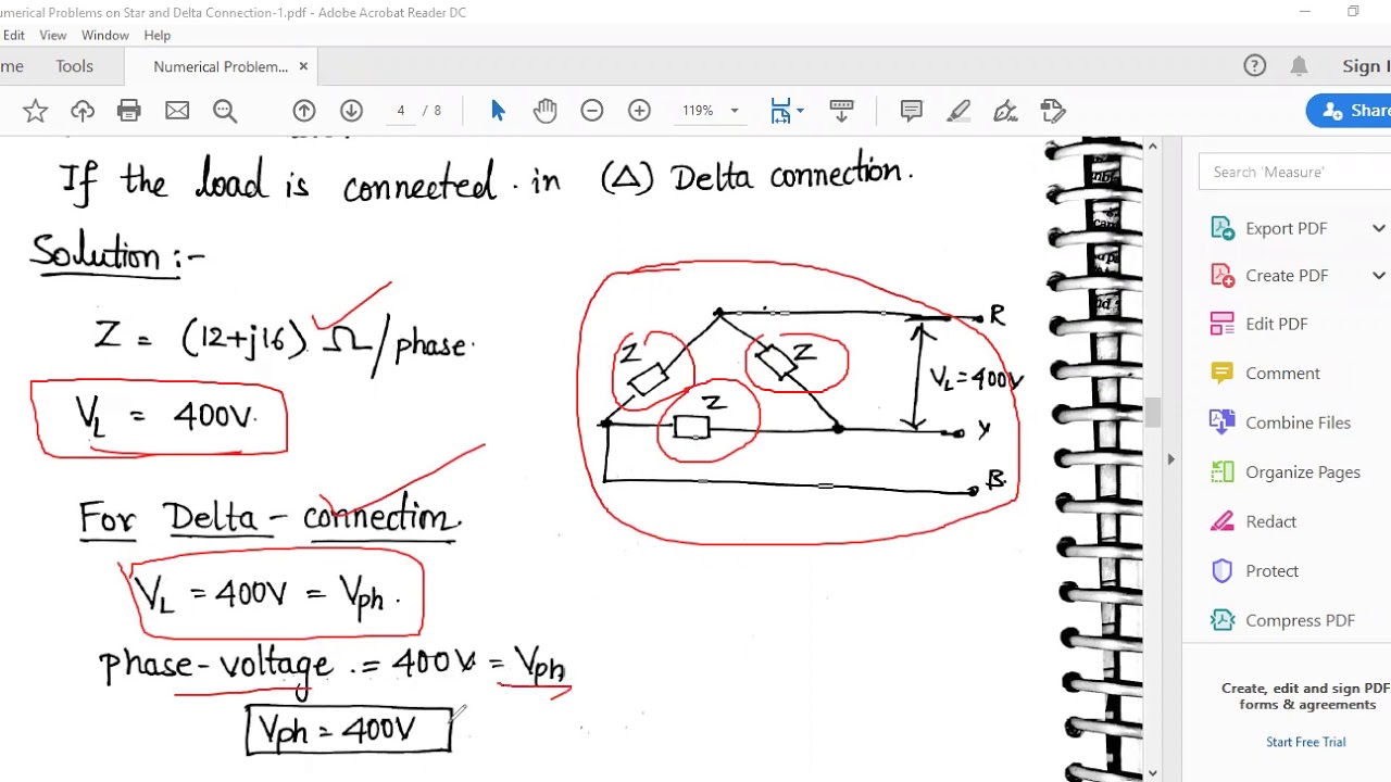 Numerical Problems on Star and Delta Connection 01 - YouTube