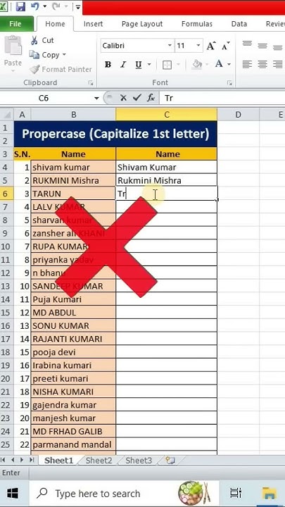 how to change first letter capital in excel #excel #exceltricks #exceltips #shorts #viral # ...