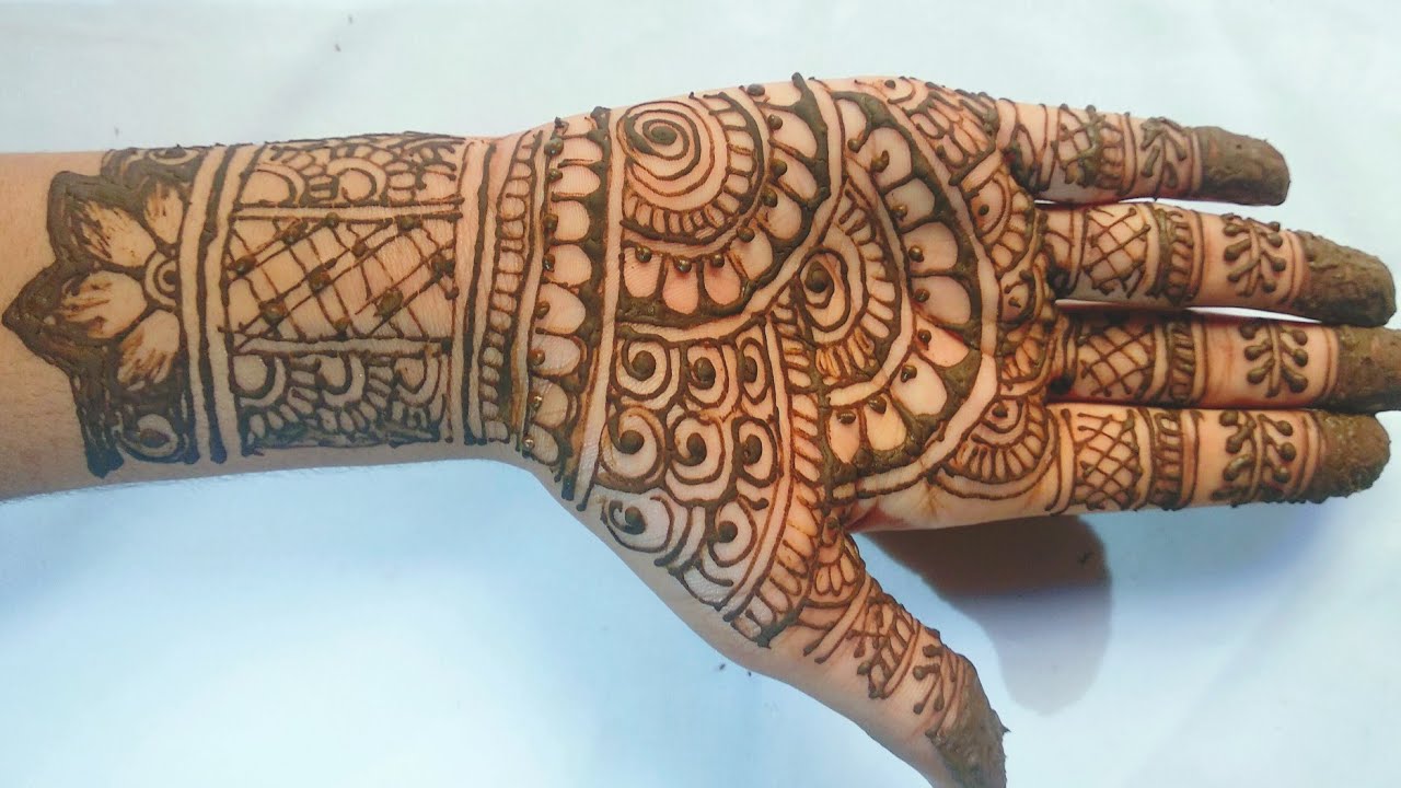 Simple/easy bharwa mehndi design front hand| bharwa mehndi design front ...