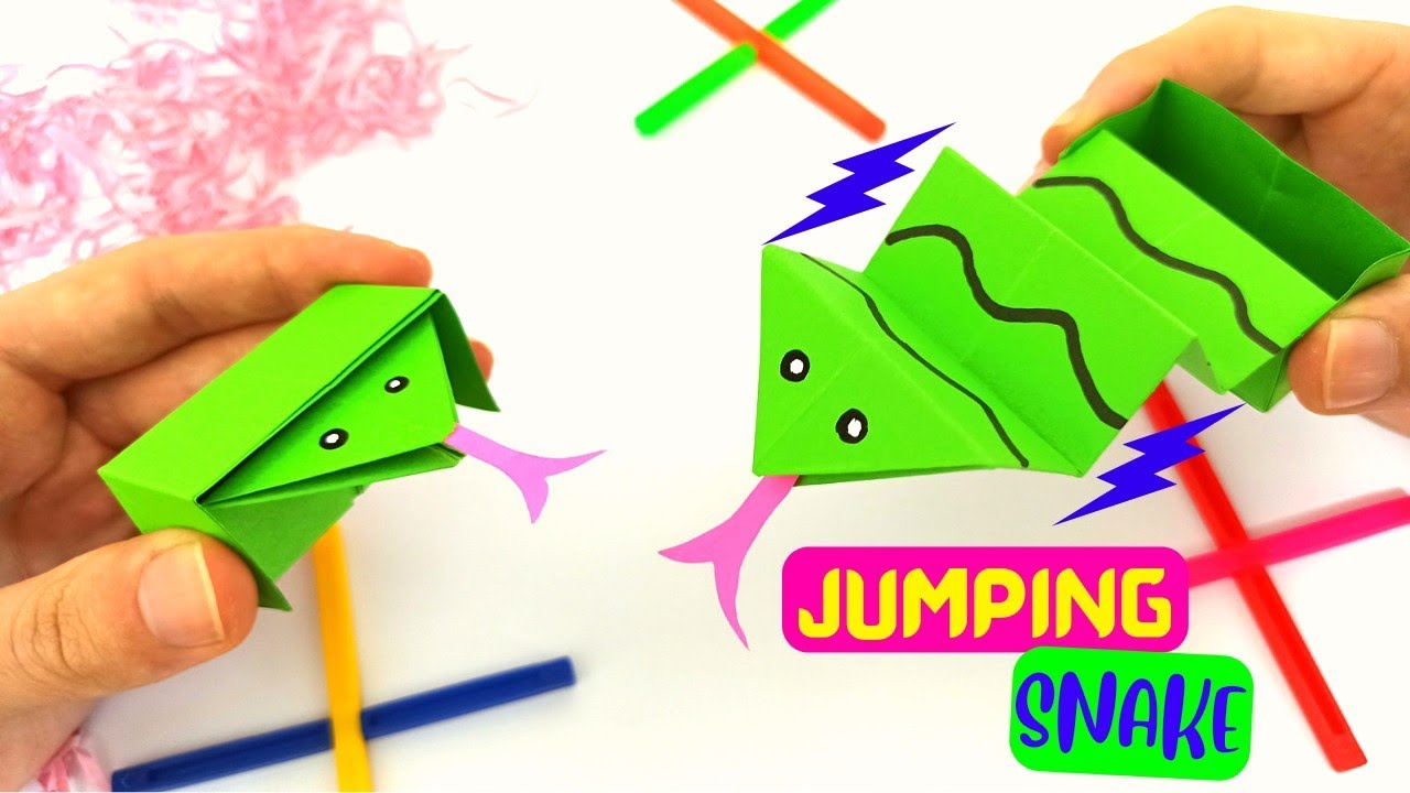 Origami Jumping Paper Snake _ How to make an origami jumping paper ...