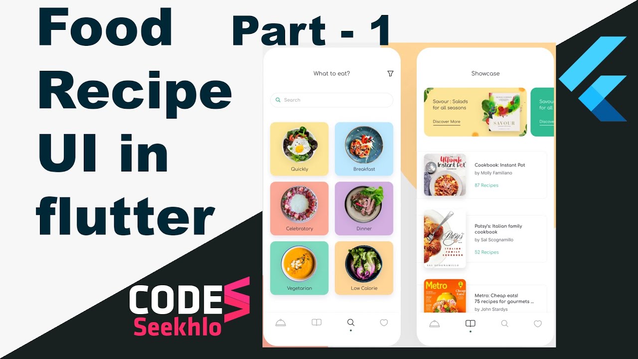 Food recipe design UI app part-1 - YouTube