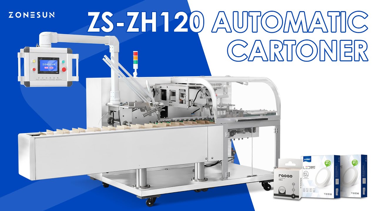 ZONESUN Automatic Cartoner Carton Folder Gluer Folding Horizontal ...