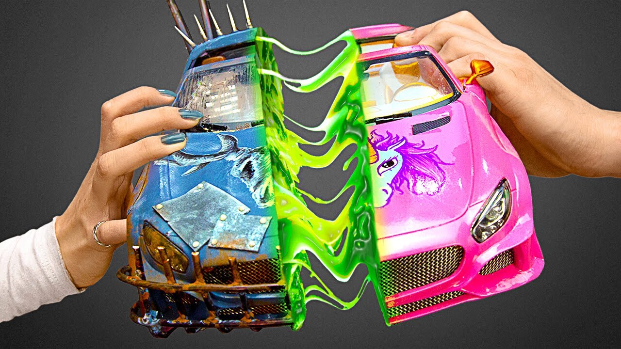 From Pink to Punk! I made The Craziest Cars' Transformation Ever 🎀 ️🔥🚗 ...