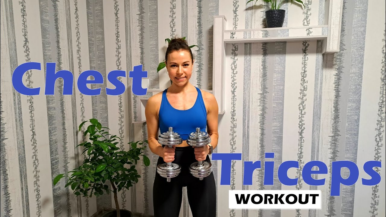 30мин 💯ТРЕНИРОВКА ТОНУСА ГРУДИ И ТРИЦЕПСА 30 Min Toned Upper Body