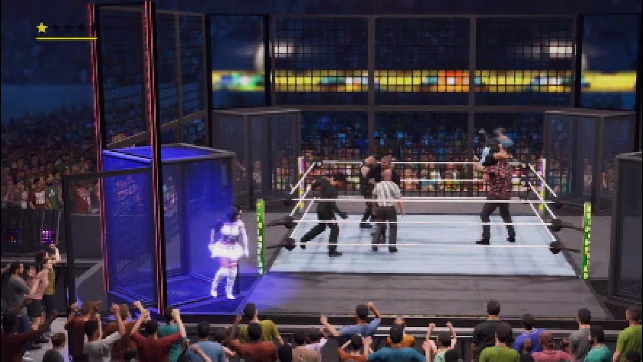 WWE 2k23 intergender Elimination Chamber 1 Girl Vs 5 Man - YouTube