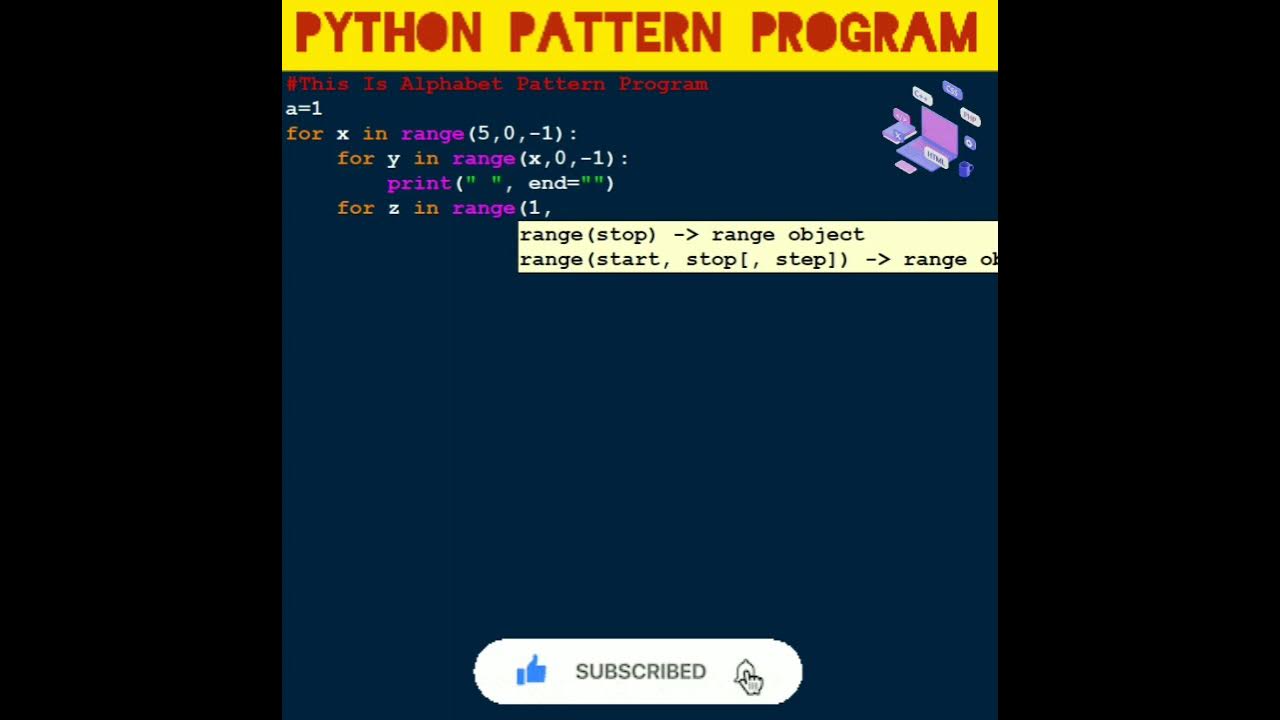 Python 51 To Print Alphabet Pattern Program In Python Computer Programming Shorts Coding
