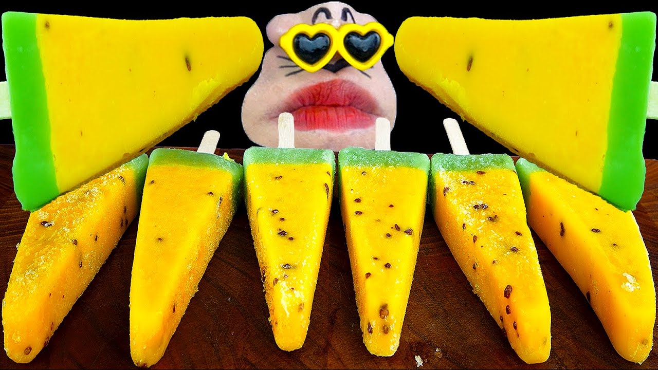 FUNNY MUKBANG :) Very Cool Yellow Watermelon Popsicles Eating Show 🍉 ...