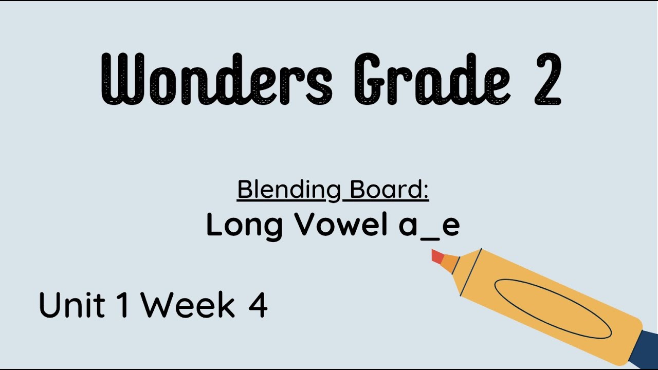 Wonders Grade 2 Unit 1 Week 4: Blending Board Long a - YouTube