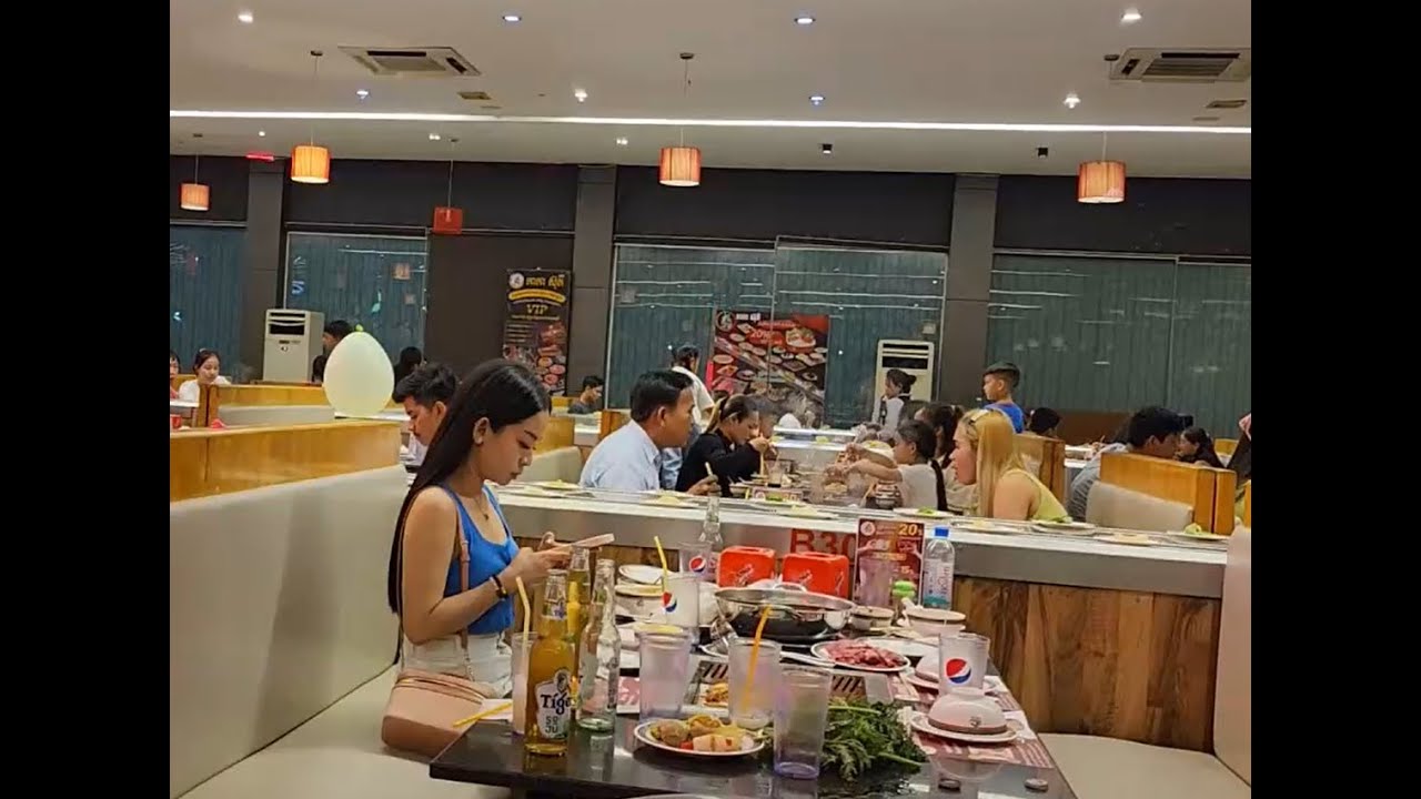 Khmer is cambodia mother dining at Kakasuki restaurant buffet in Koh ...