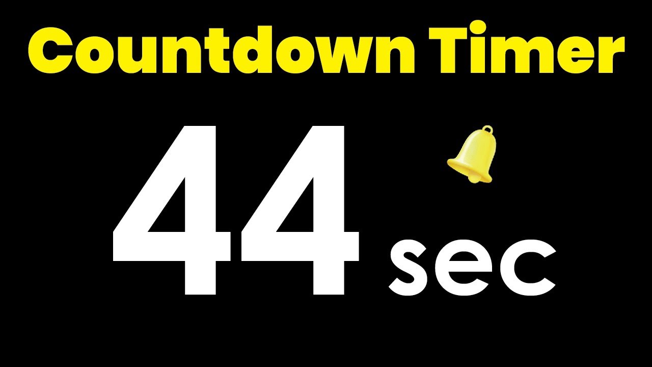 44 second Countdown Timer with Alarm - YouTube