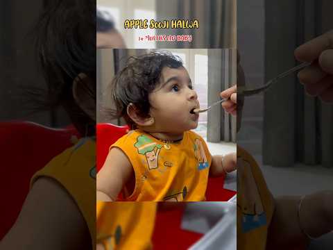Apple sooji halwa 🥣 rava porridge #babyfood #ytshorts #shortsvideo #babyfoodrecipe