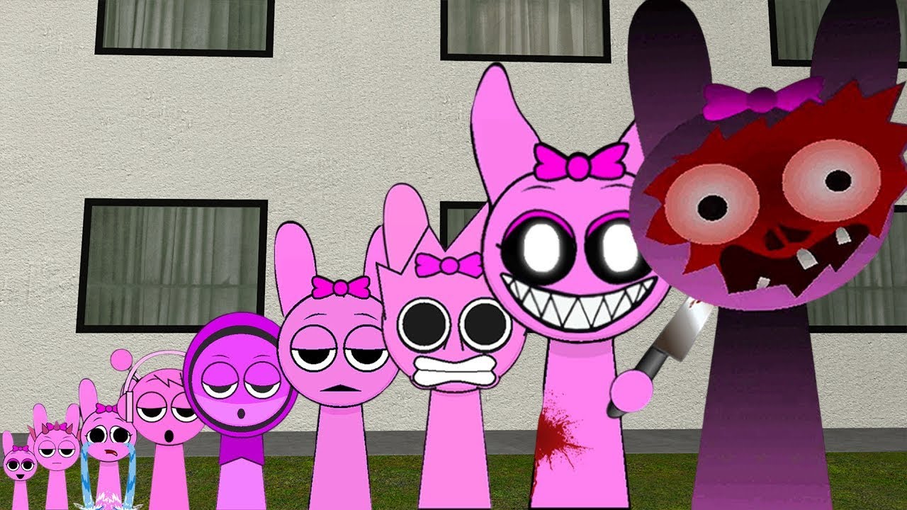 All New Sizes Of Nightmare Sprunki Pinki & Pink Garnold want me to help ...
