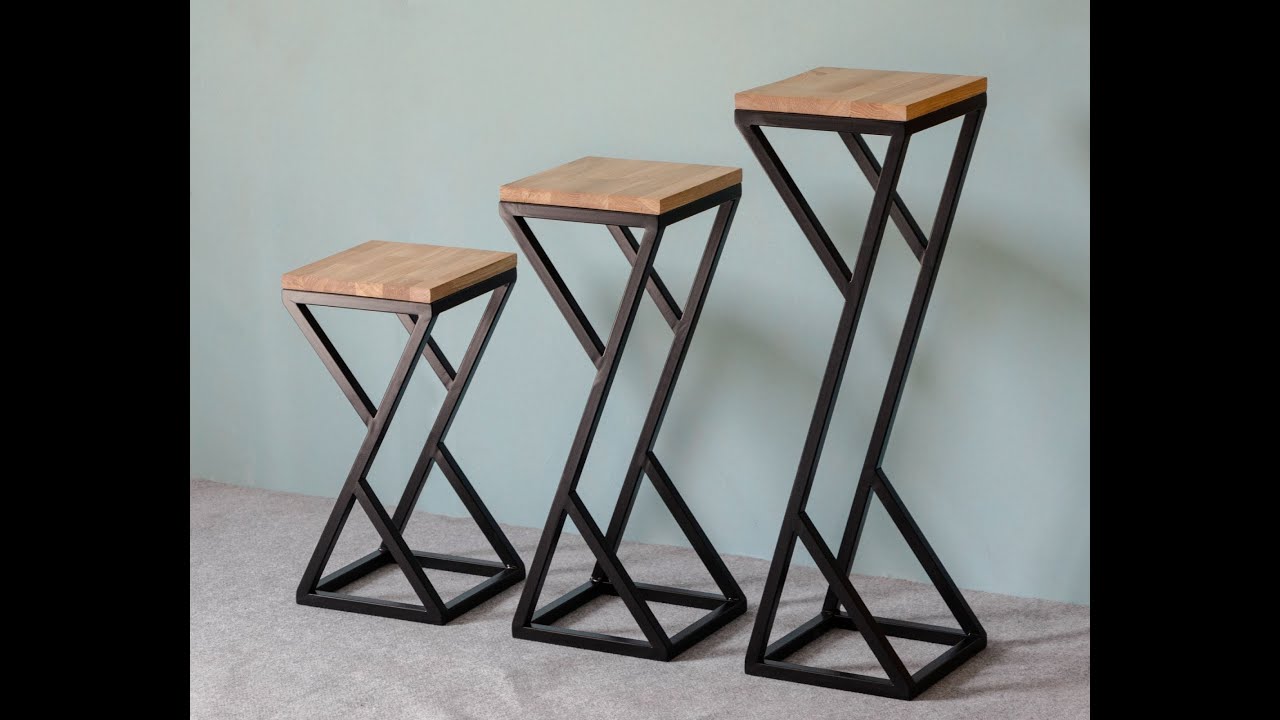 how to make a metal side table with integrated lamp diy video - YouTube