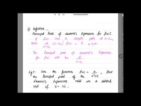 Laurent's Theorem Assignment 6 [Concept of Poles , Singularity ...