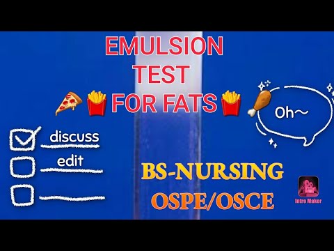 EMULSION TEST FOR LIPIDS//OSPE-OSCE//BS-NURSING+KMU//BIOCHEMISTRY - YouTube