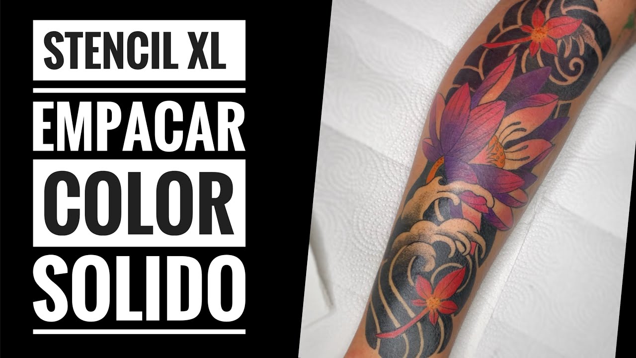 Stencil XL Como empacar color y relleno sólido // Flor de Loto ...