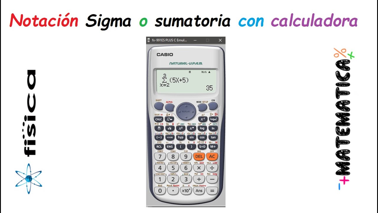 Notación Sigma o sumatoria con calculadora - YouTube