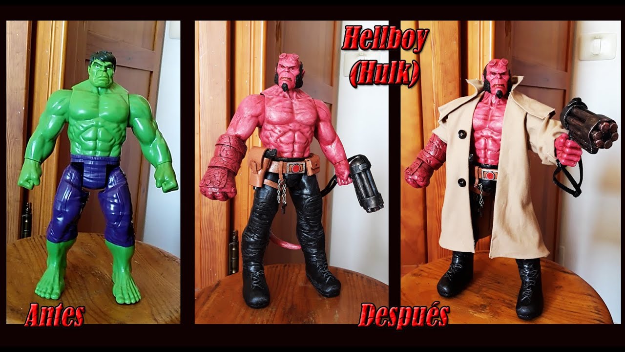 Hellboy Custom (base Hulk 12"Hasbro). - YouTube