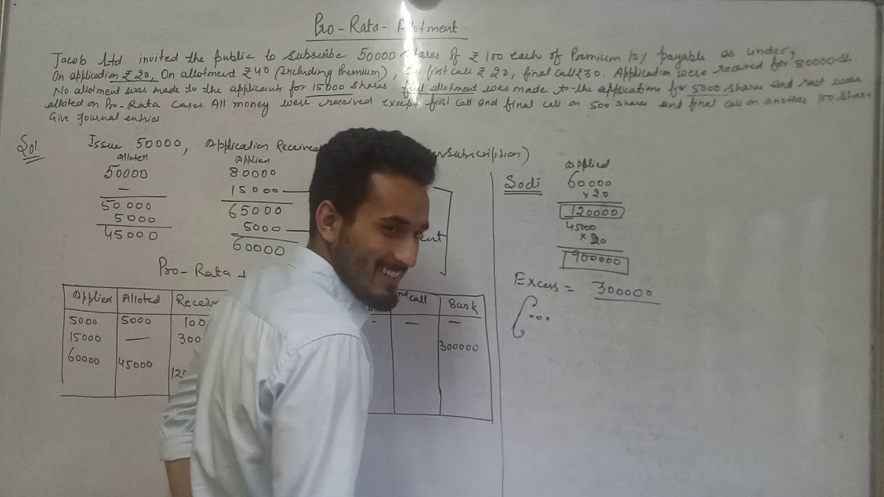 Pro rata question 10+2 Accountancy with Pro Rata table Part ii - YouTube