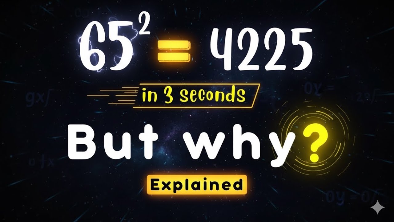 65^2 = 4225 in 3 seconds (Explained) | 65 squared in 3 seconds | Viral ...