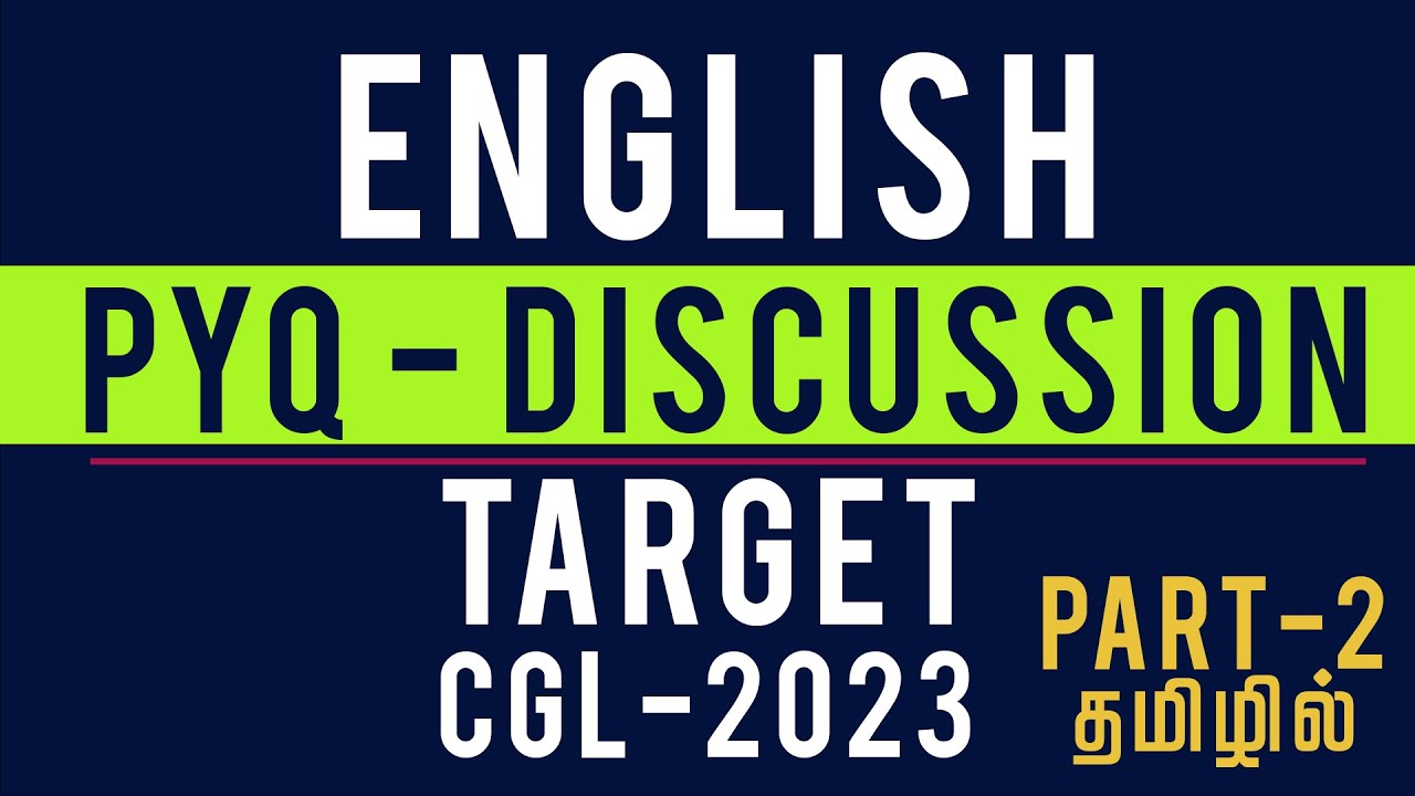 Target SSC-CGL-2023 - English PYQ Discussion - 2 - YouTube