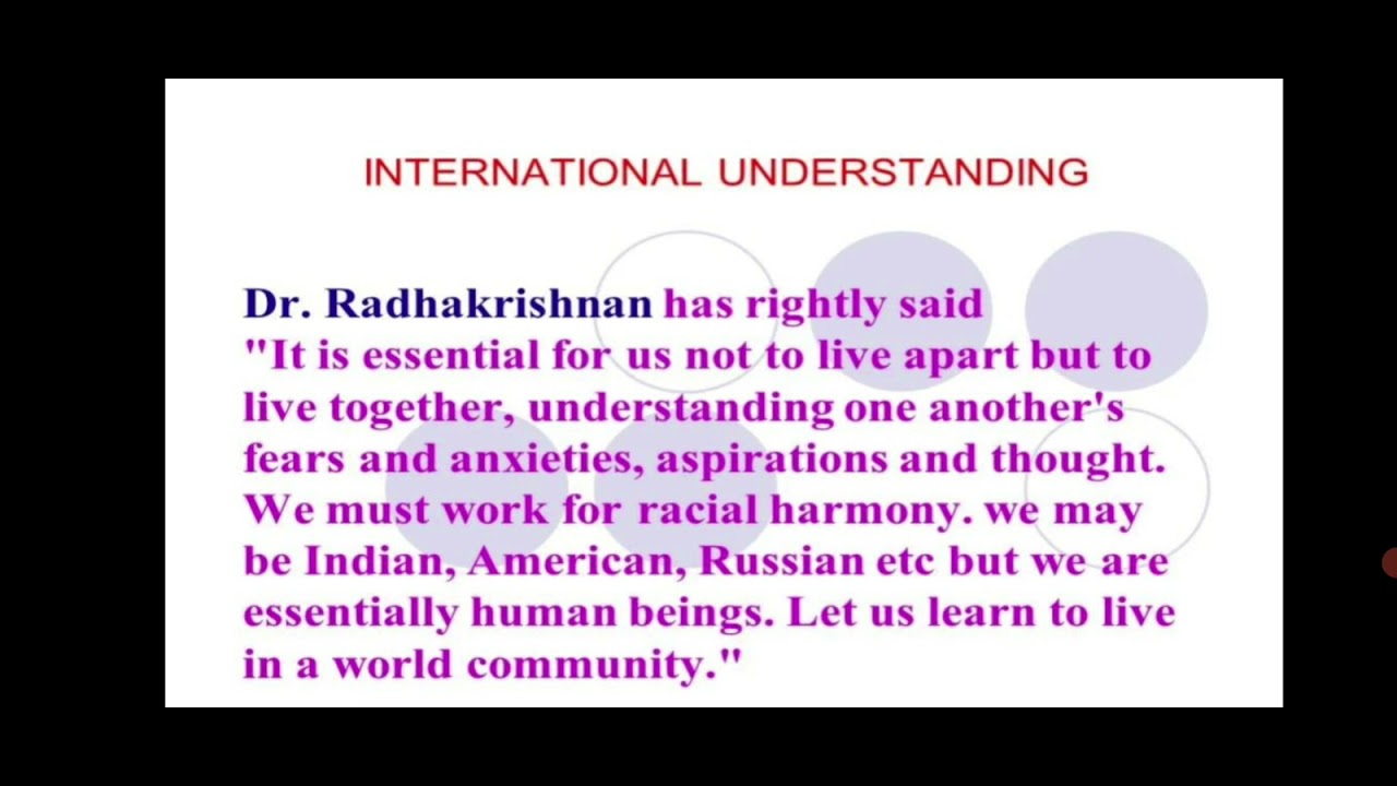 International Understanding - YouTube