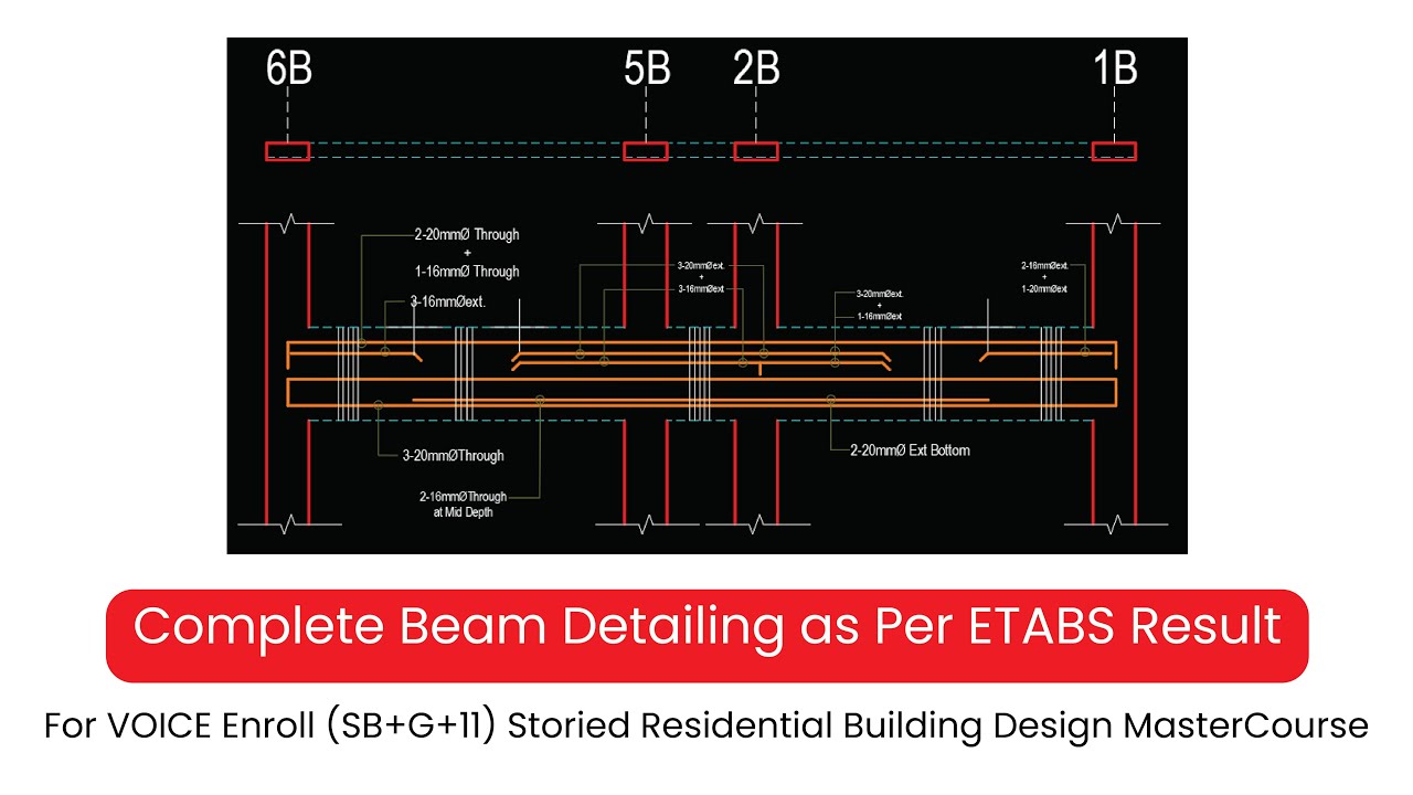 Beam Detailing as per ETABS Result (No Sound) - YouTube