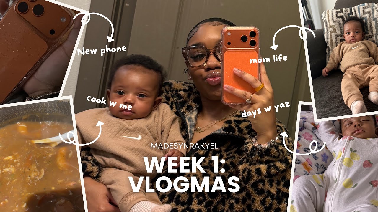 vlogmas week 1 ♡: new phone, mom life, cozy days w/ Yaz & more ! - YouTube