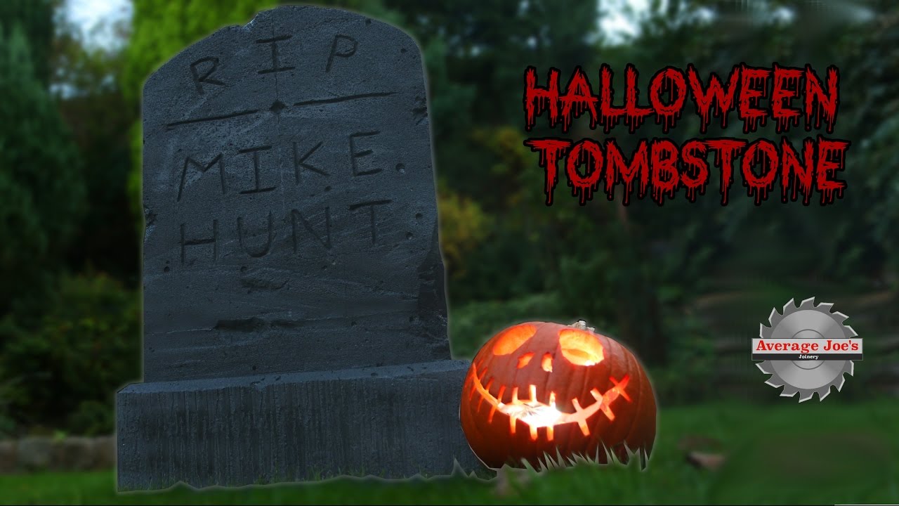 How To Make A Halloween Tombstone Decoration From Breeze Blocks - YouTube