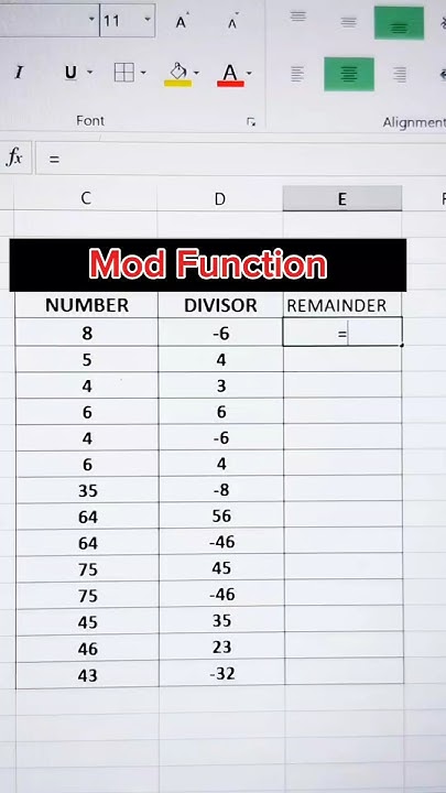 Excel Tips And Tricks How To Use Mod Function In Excel Excel Exceltips Exceltutorial