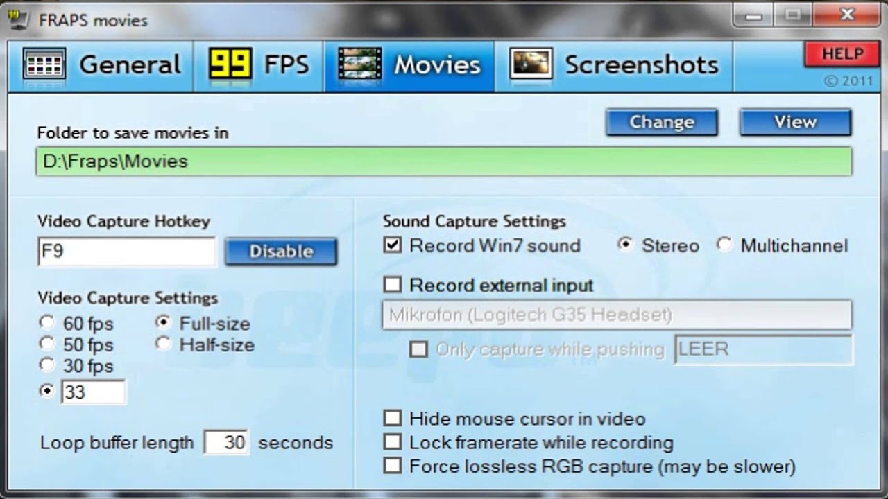 Fraps Tutorial-Wichtigste Einstellungen und Funktionen - YouTube
