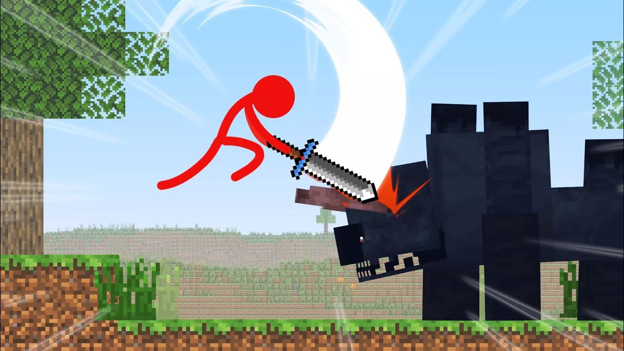 Monster attack Stickman vs minecraft legends | animation vs. minecraft ...