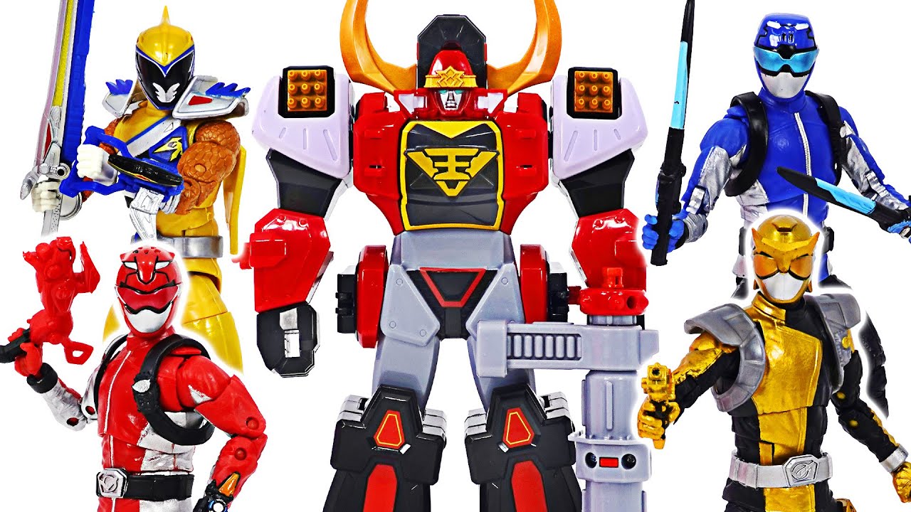 Power Rangers Bull Megazord and Dino Charge Gold Ranger, Beast Blue ...