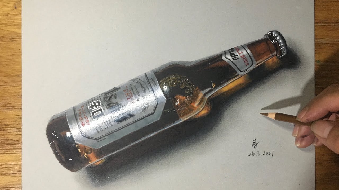 Beer Bottle Pencil Drawing
