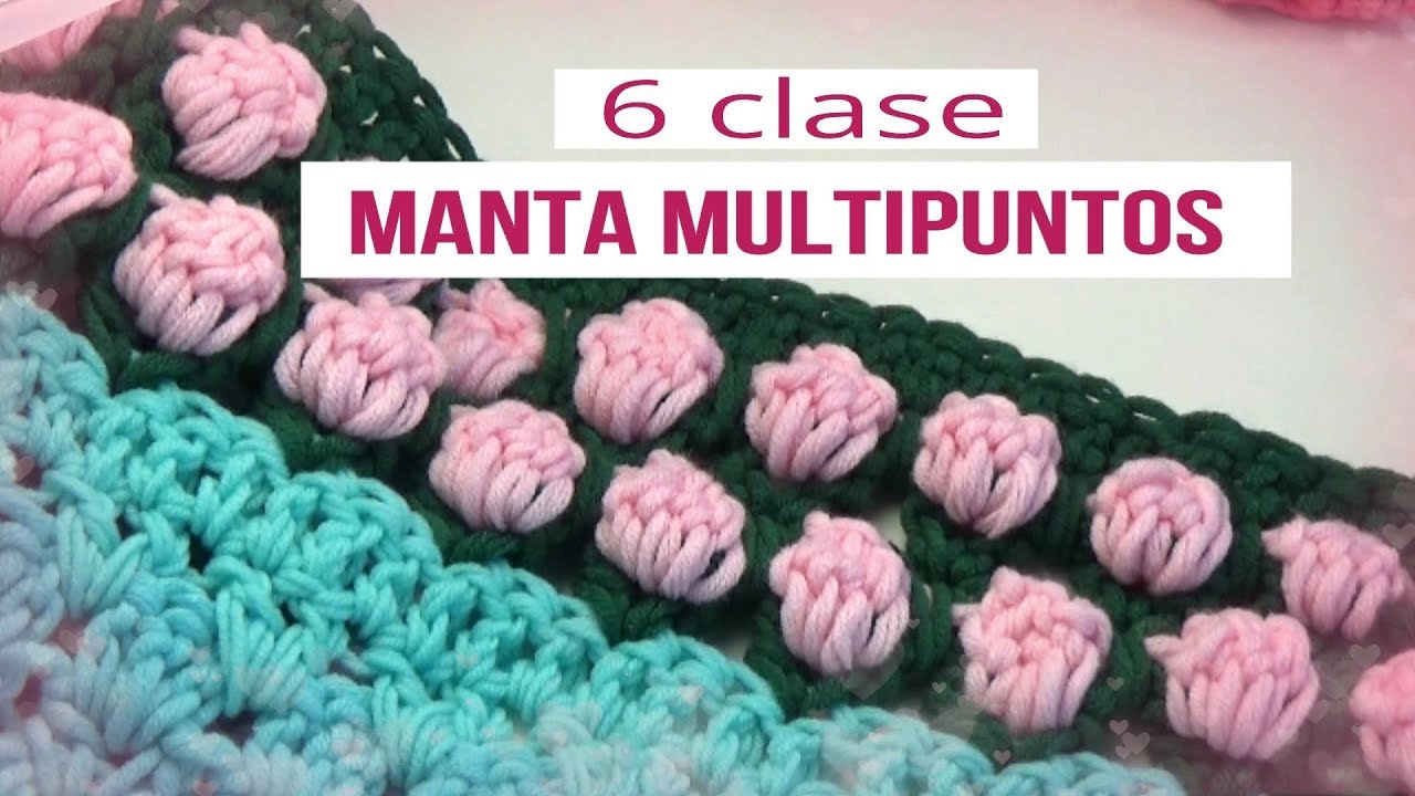 Manta multipuntos en crochet | clase 6º |manta multipuntos en ganchillo ...