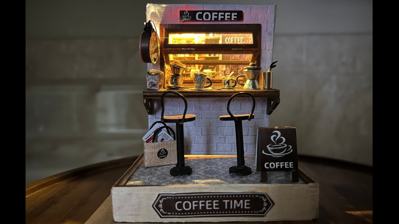Crafting a Cozy Miniature Coffee Shop | Flever Dollhouse Miniature DIY ...
